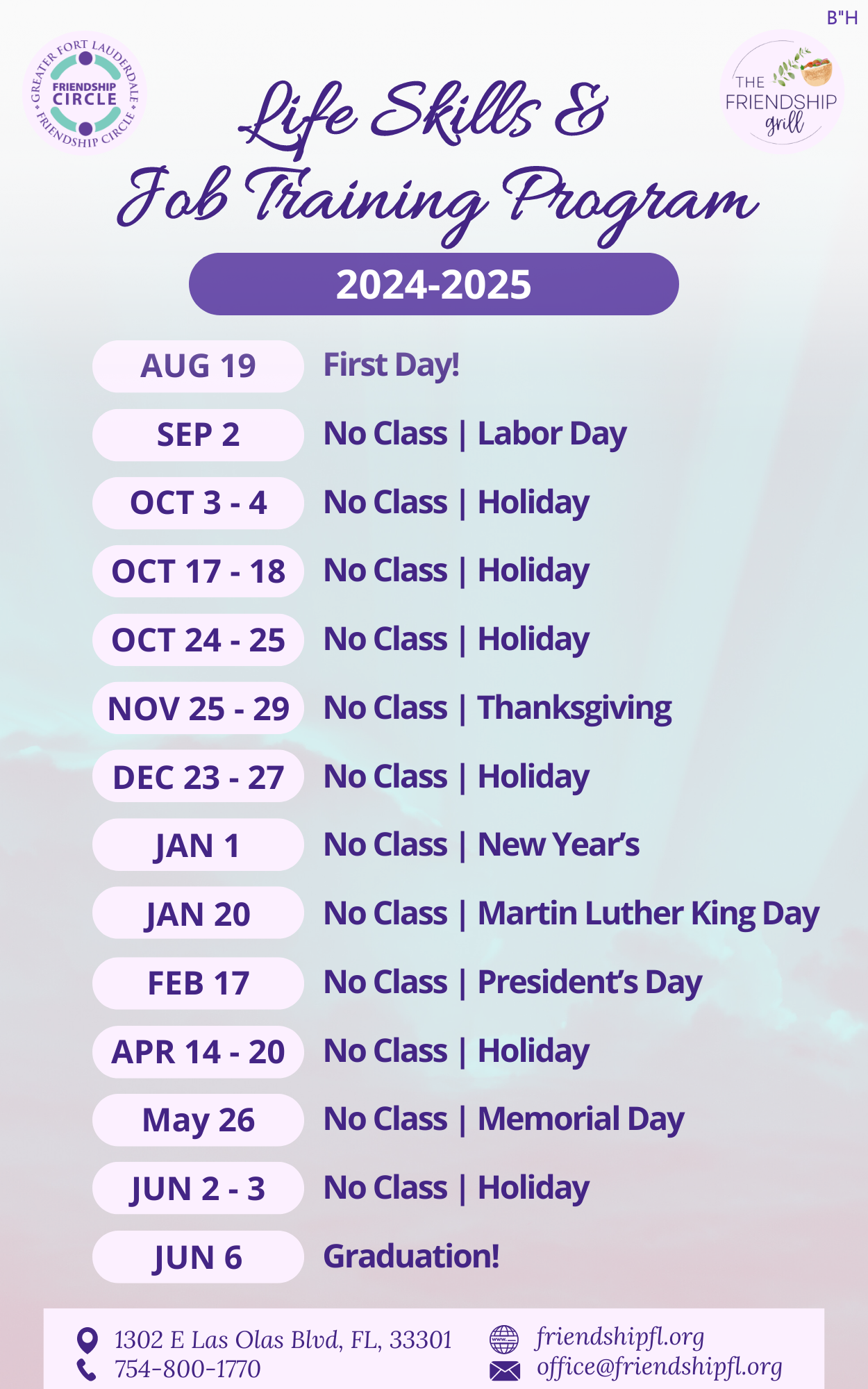 Calendar – Friendship Circle FL